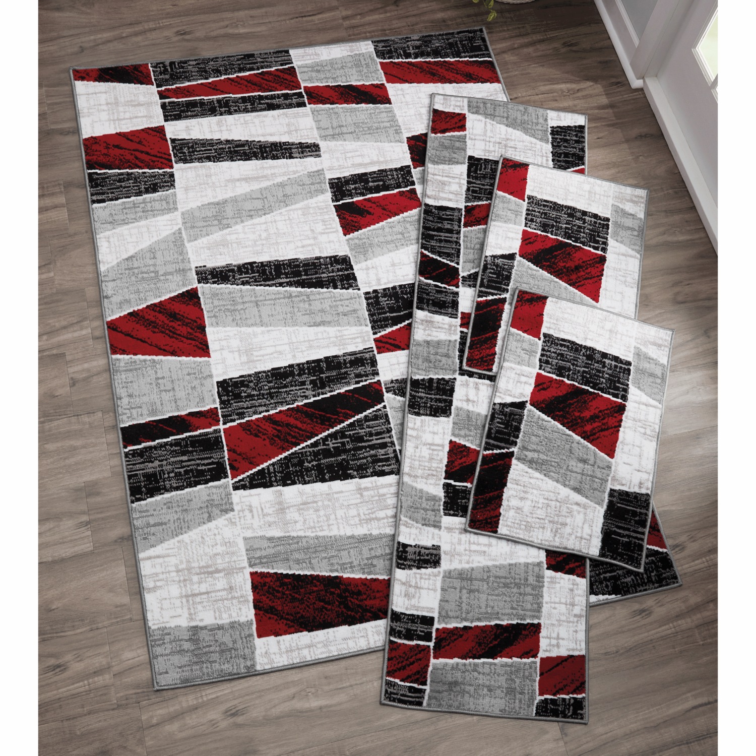 4-Piece Modern Lines Rug Set | Montgomery Ward