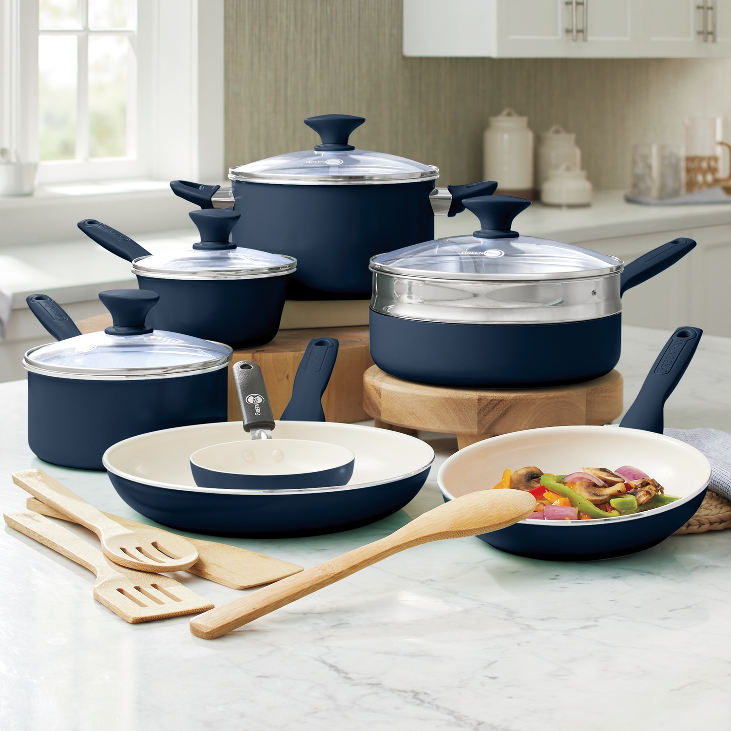 GreenPan Rio 16-Piece Cookware Set | Montgomery Ward
