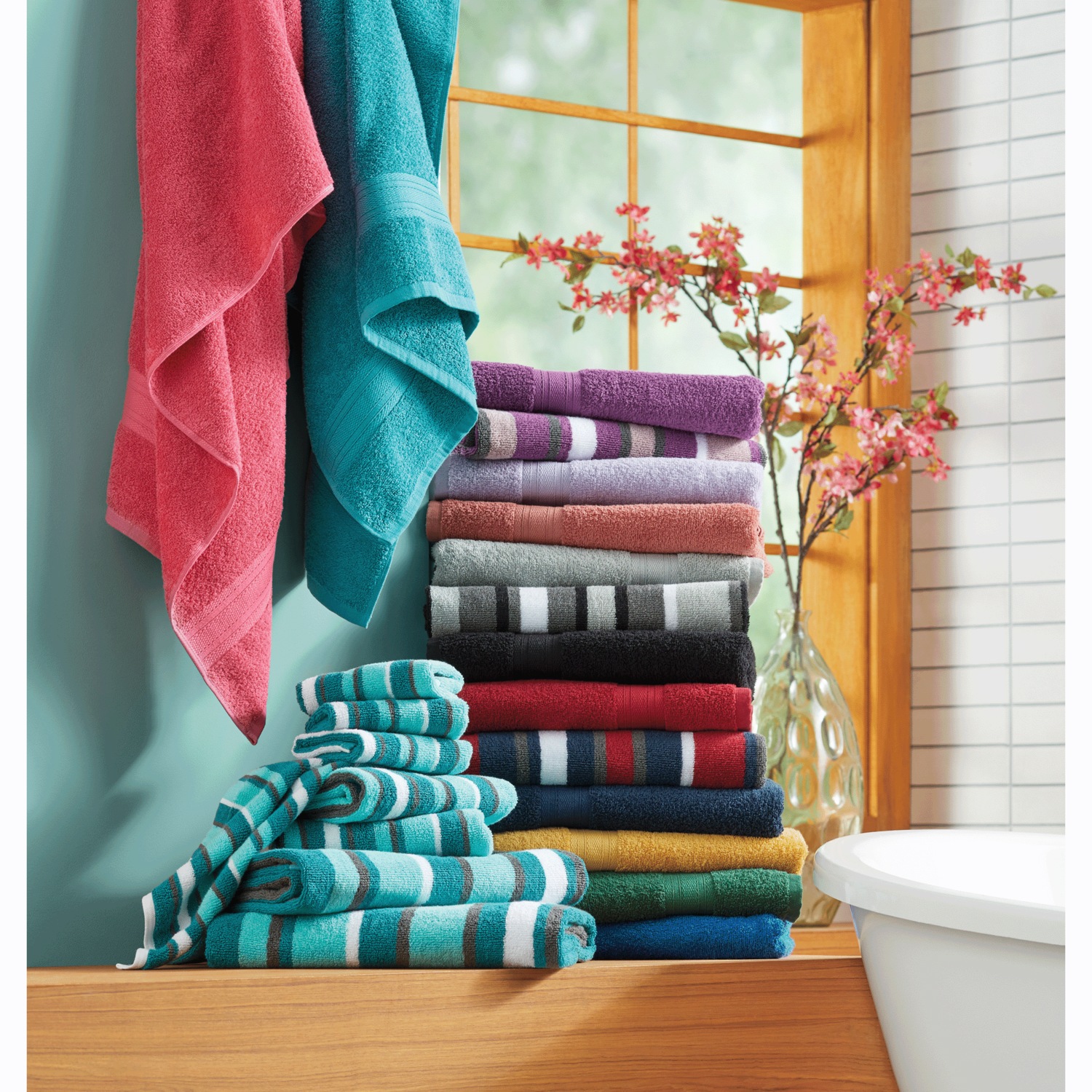 Color Connection Cotton Bath Towel Set, 8 Pieces | Montgomery Ward