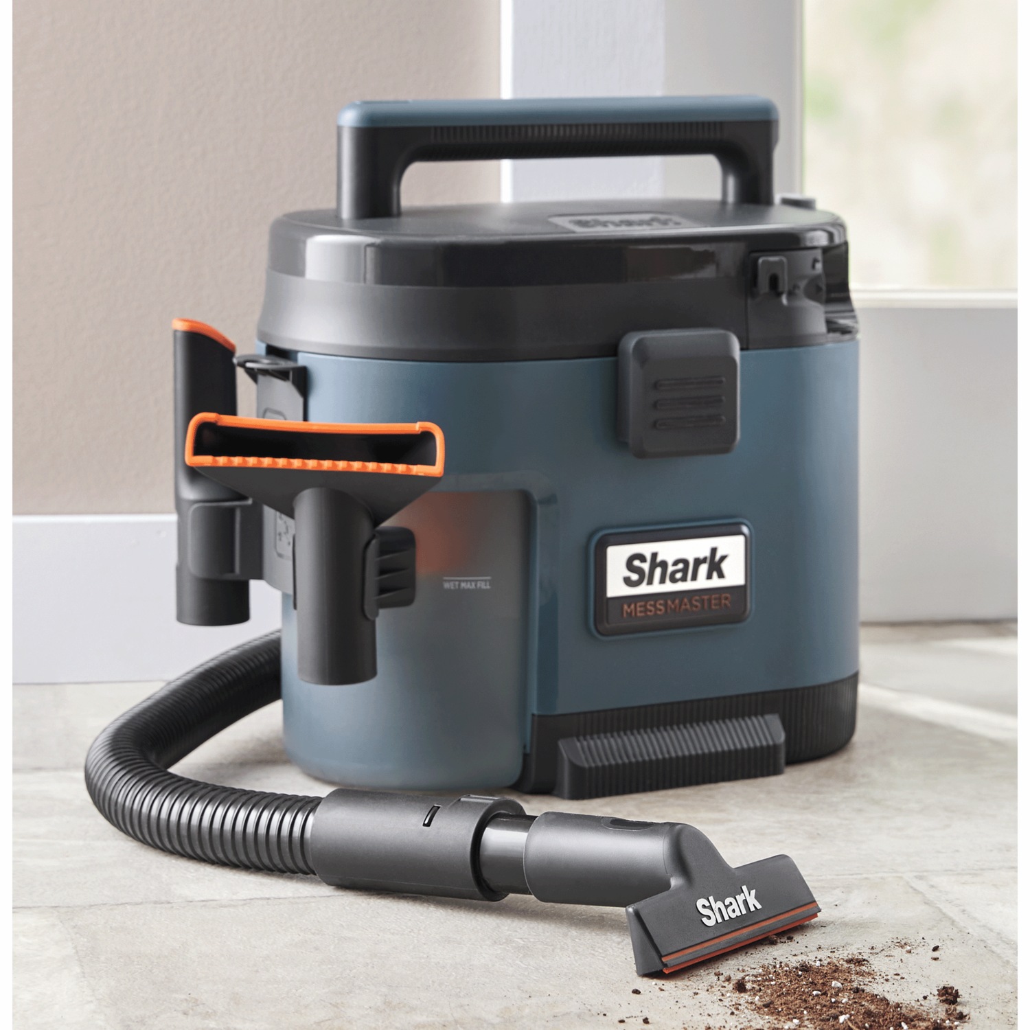 Shark Messmaster Portable Wet/Dry Vac, Small Shop Vac, 1-Gallon ...