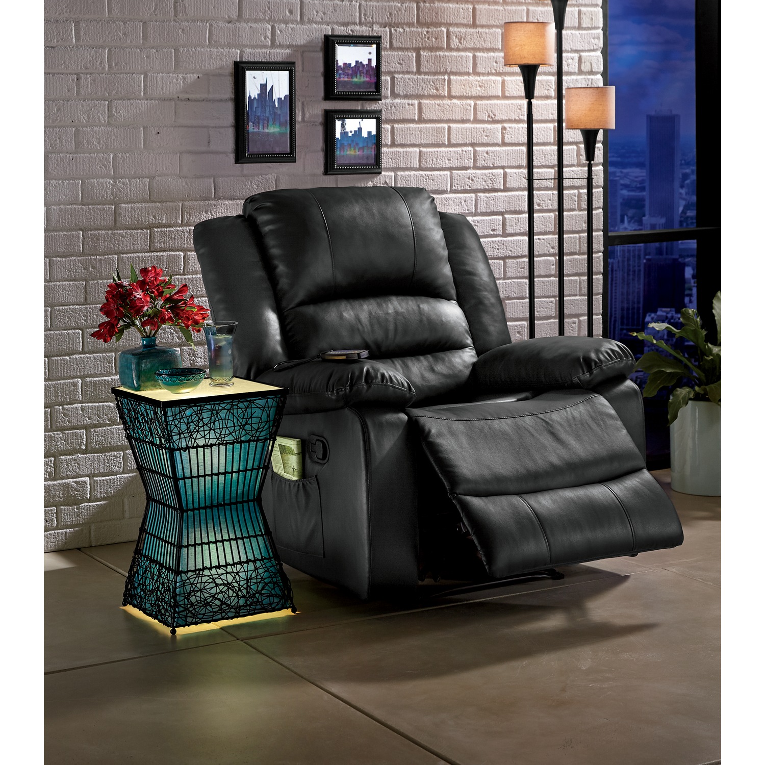 Zain Lighted Rattan End Table | Montgomery Ward