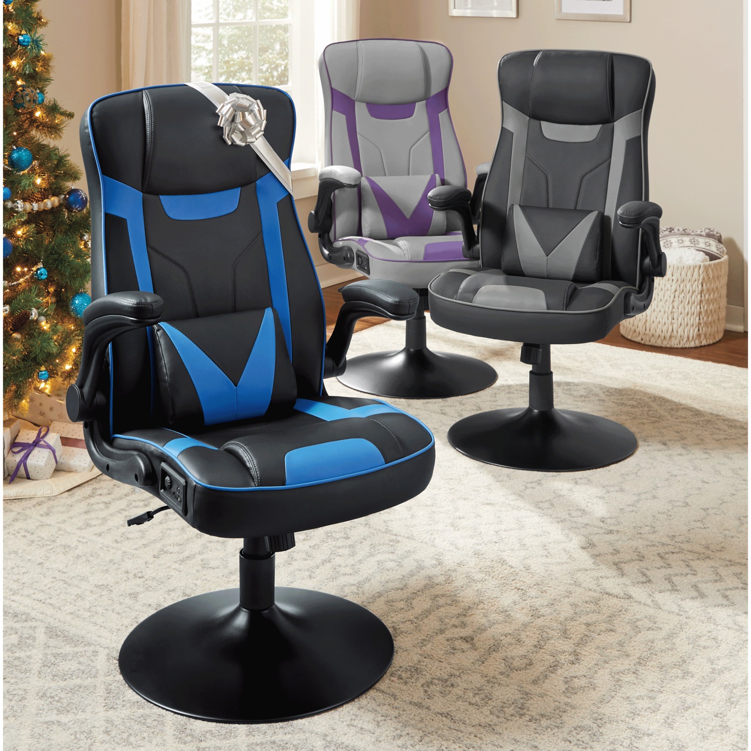 Audio and Vibration Swivel Gaming Chair | Montgomery Ward
