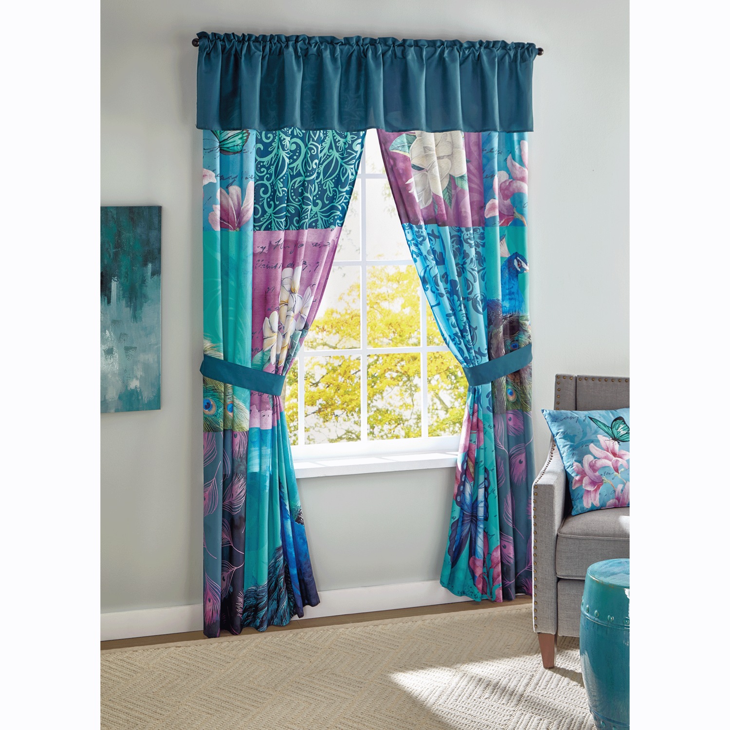 Patchwork Peacock Valance | Montgomery Ward