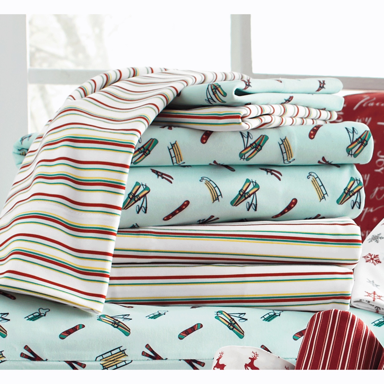 Holiday Print 2-Pack Flannel Sheet Set | Montgomery Ward