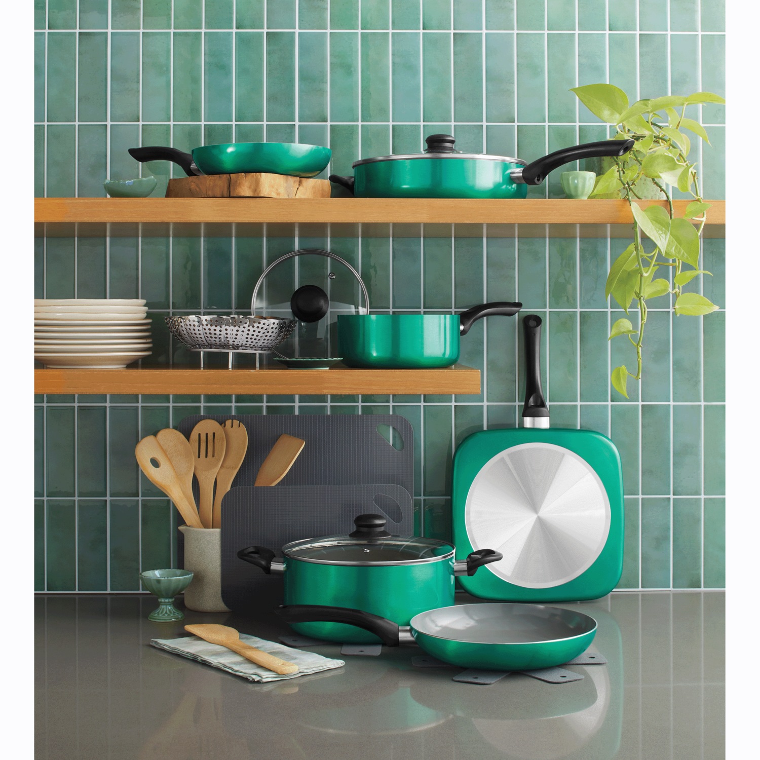 20-Piece Ceramic Metallic Cookware Set | Montgomery Ward