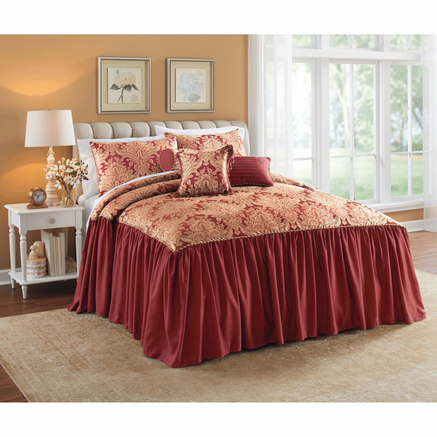 6-Piece Majestic Damask Jacquard Bedspread Set | Montgomery Ward