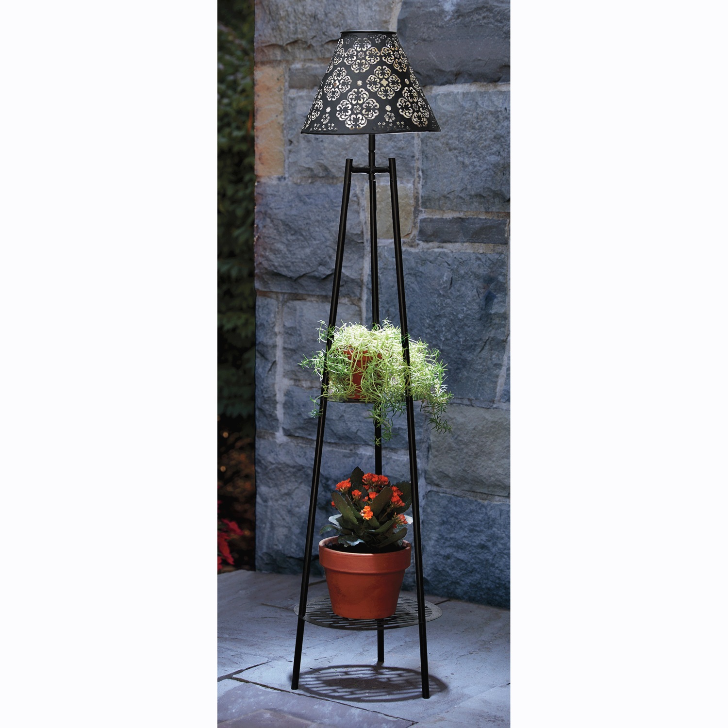 Solar Plant Stand with Lampshade | Montgomery Ward