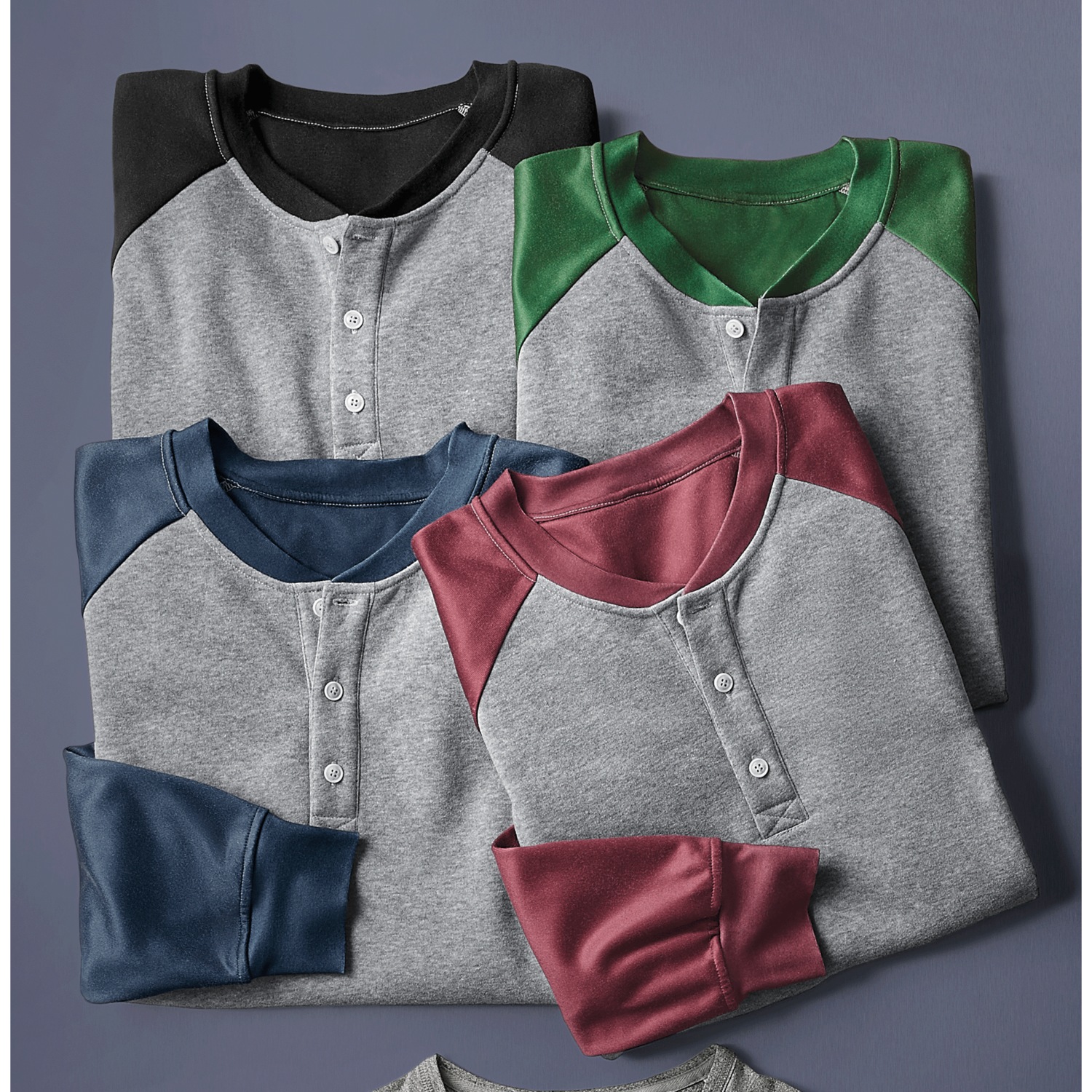 Raglan Fleece Henley | Montgomery Ward