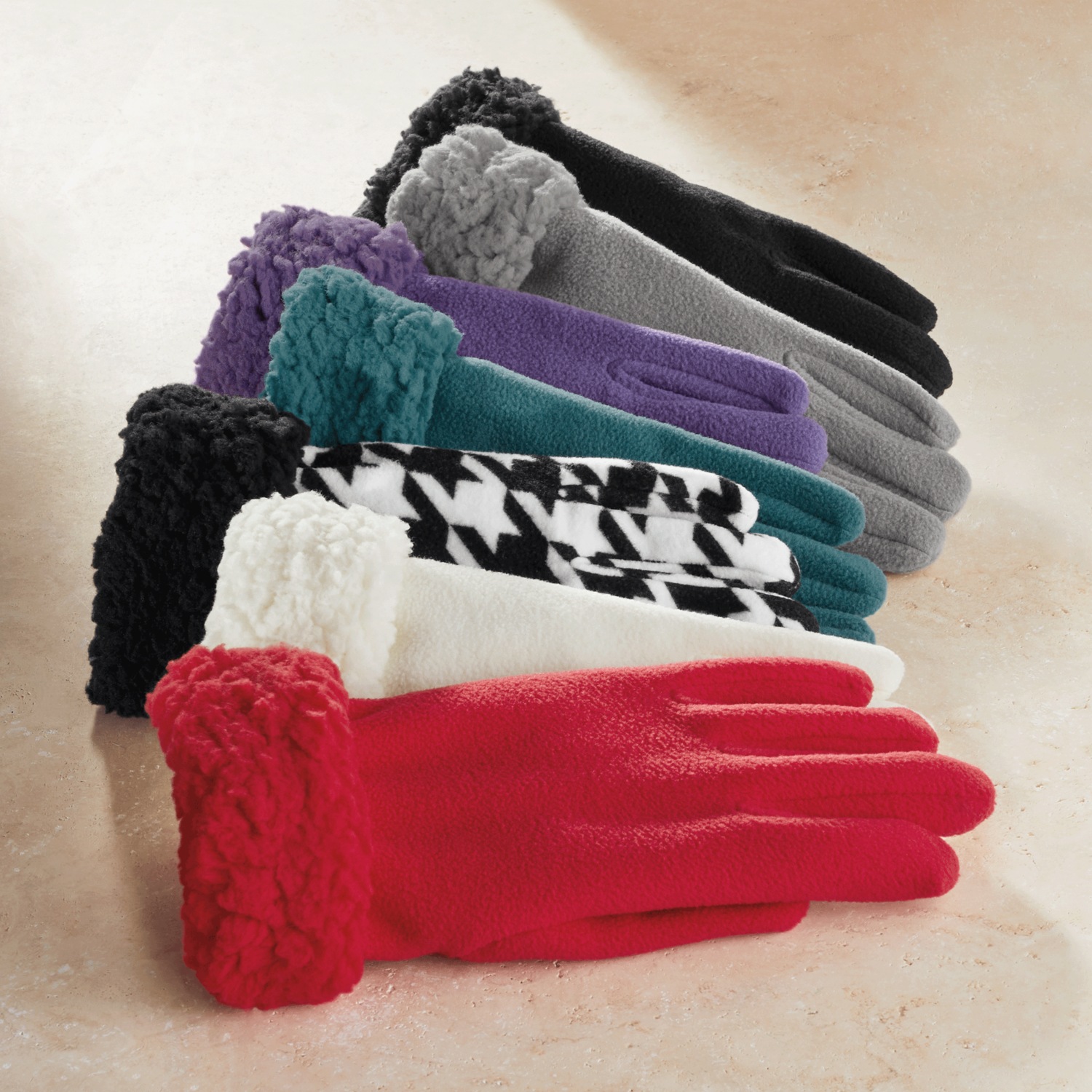 Sherpa-Trimmed Fleece Cape with Gloves | Montgomery Ward