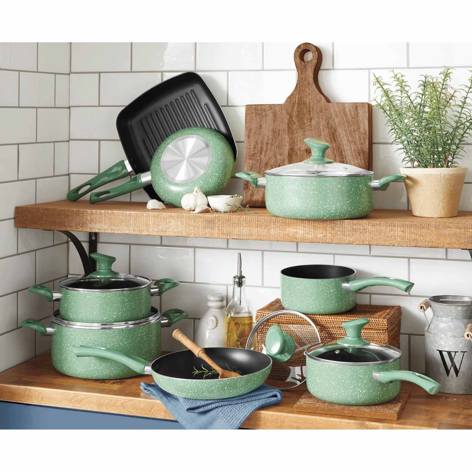 13-Piece Granite Aluminum Cookware Set | Montgomery Ward