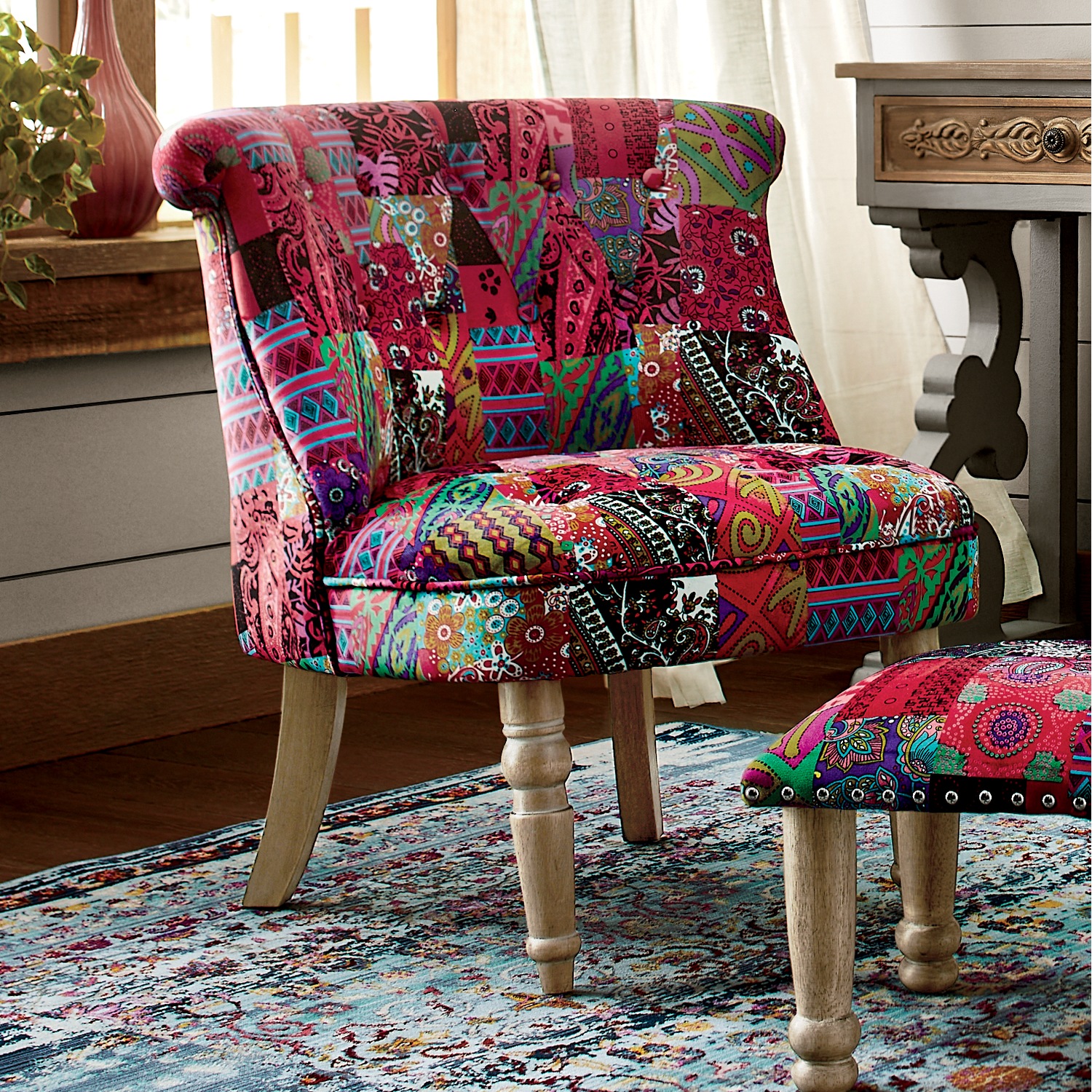 Tufted Patchwork Chair | Montgomery Ward