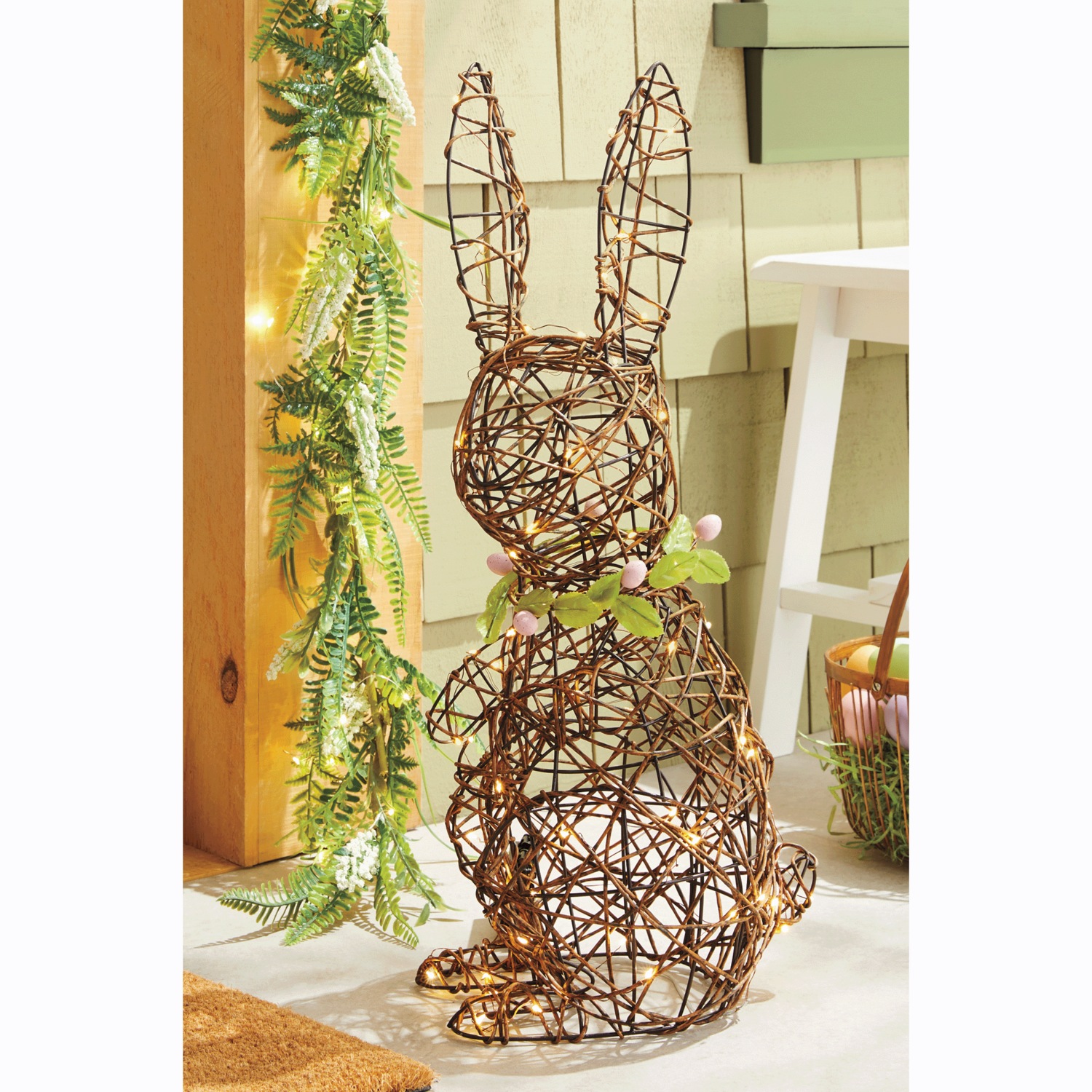 Lit Rattan Rabbit | Montgomery Ward