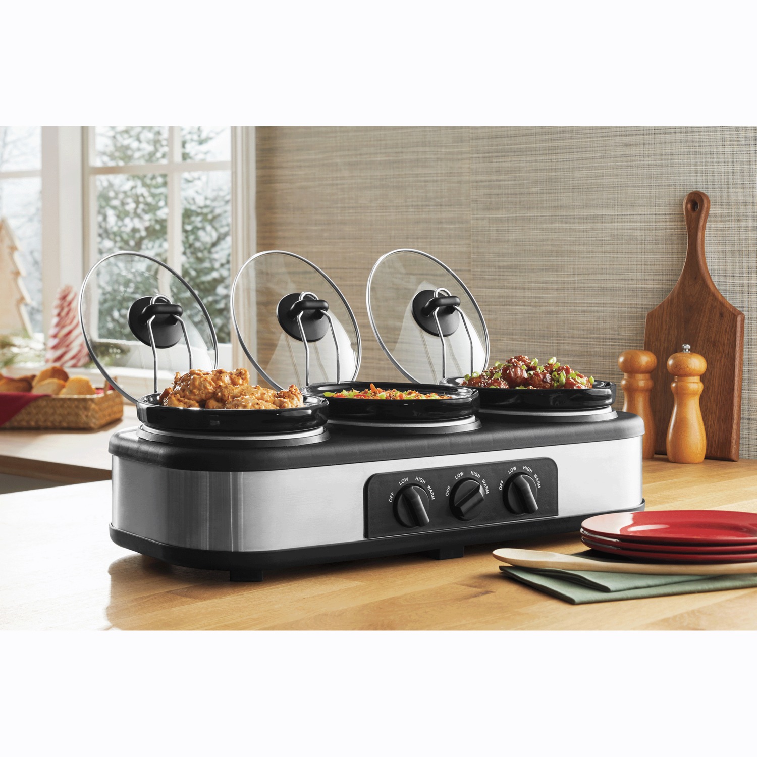 Triple Slow Cooker Buffet Server | Montgomery Ward