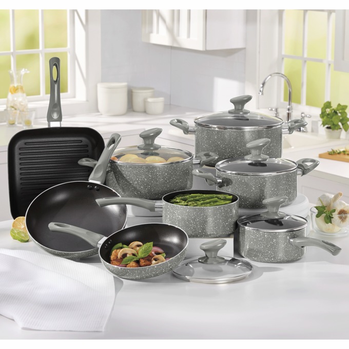 13-Piece Granite Aluminum Cookware Set | Montgomery Ward