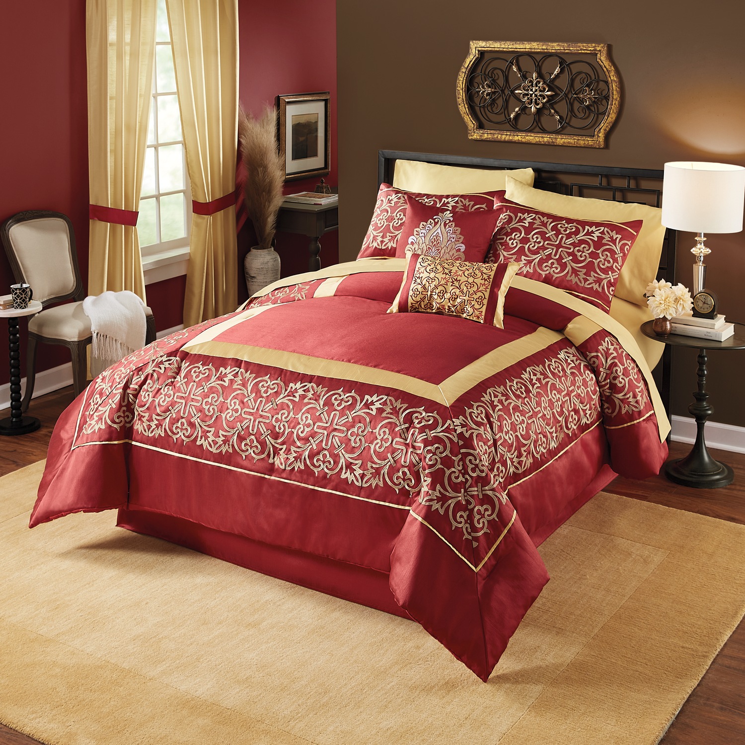 Asilah 10-Piece Embroidered Bedding Set | Montgomery Ward