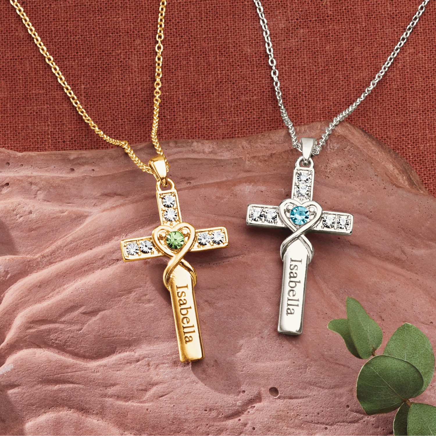 Personalized Birthstone Cross Necklace | Montgomery Ward