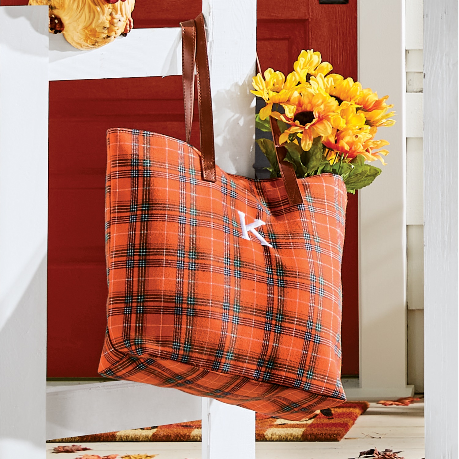 Personalized Harvest Plaid Tote | Montgomery Ward