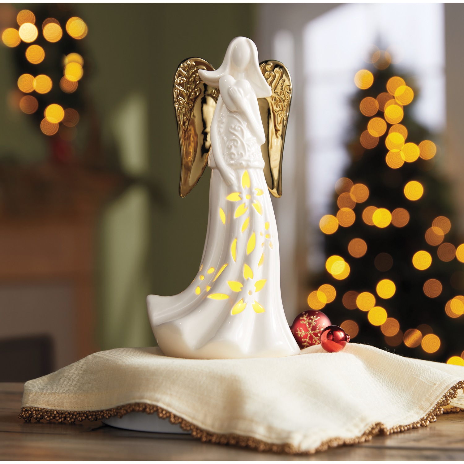 Lit Golden Winged Angel Montgomery Ward
