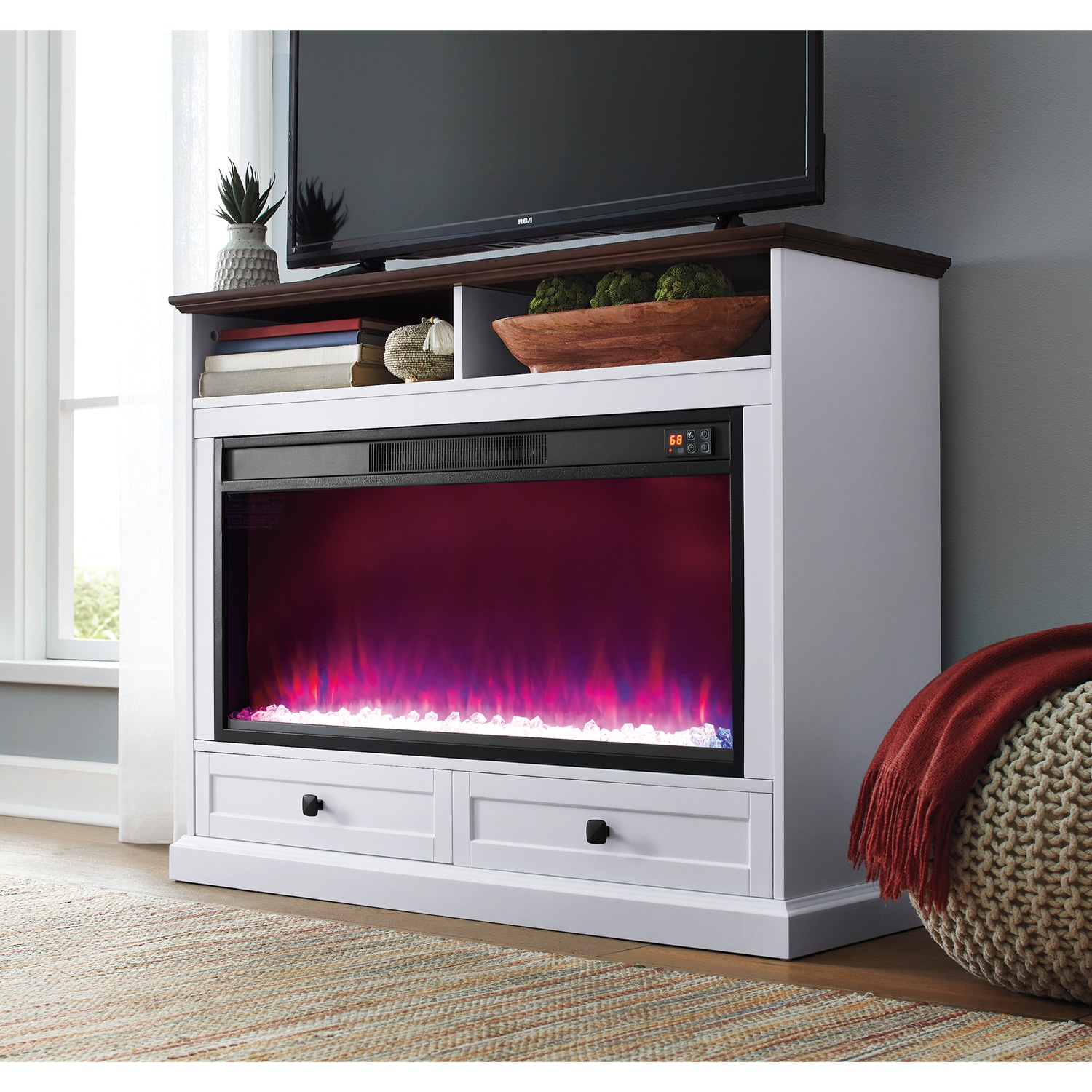 Storage Fireplace with Drawers | Montgomery Ward