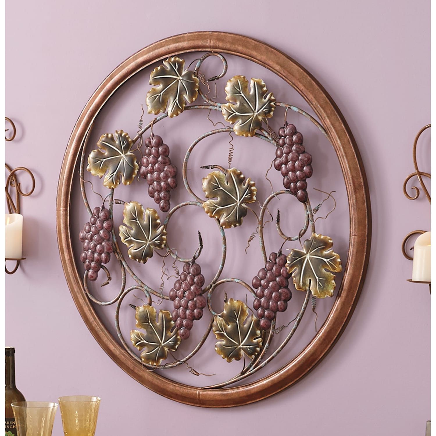 Round Framed Grape Wall Art | Montgomery Ward