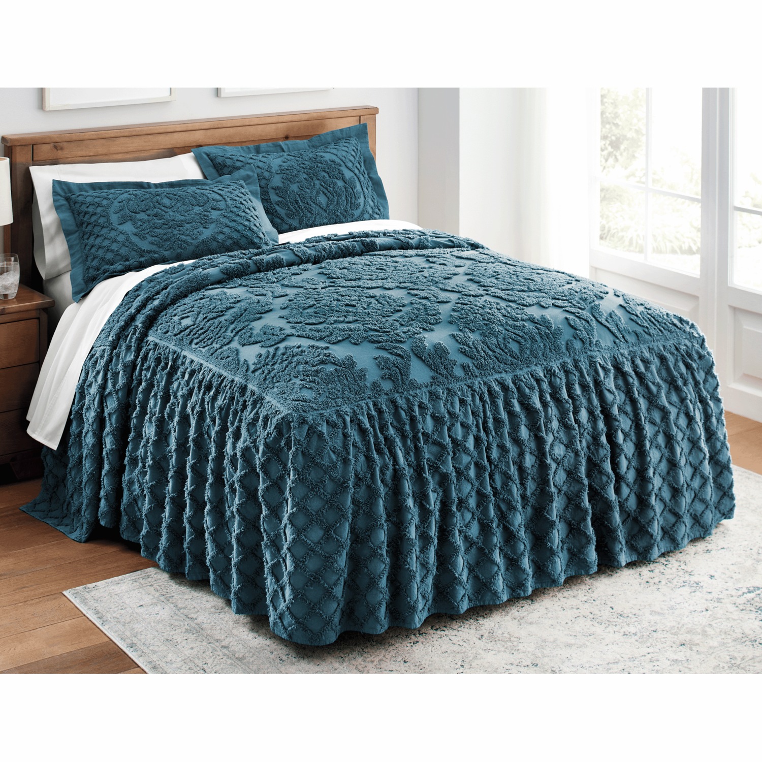 Skirted Damask Chenille Bedspread | Montgomery Ward