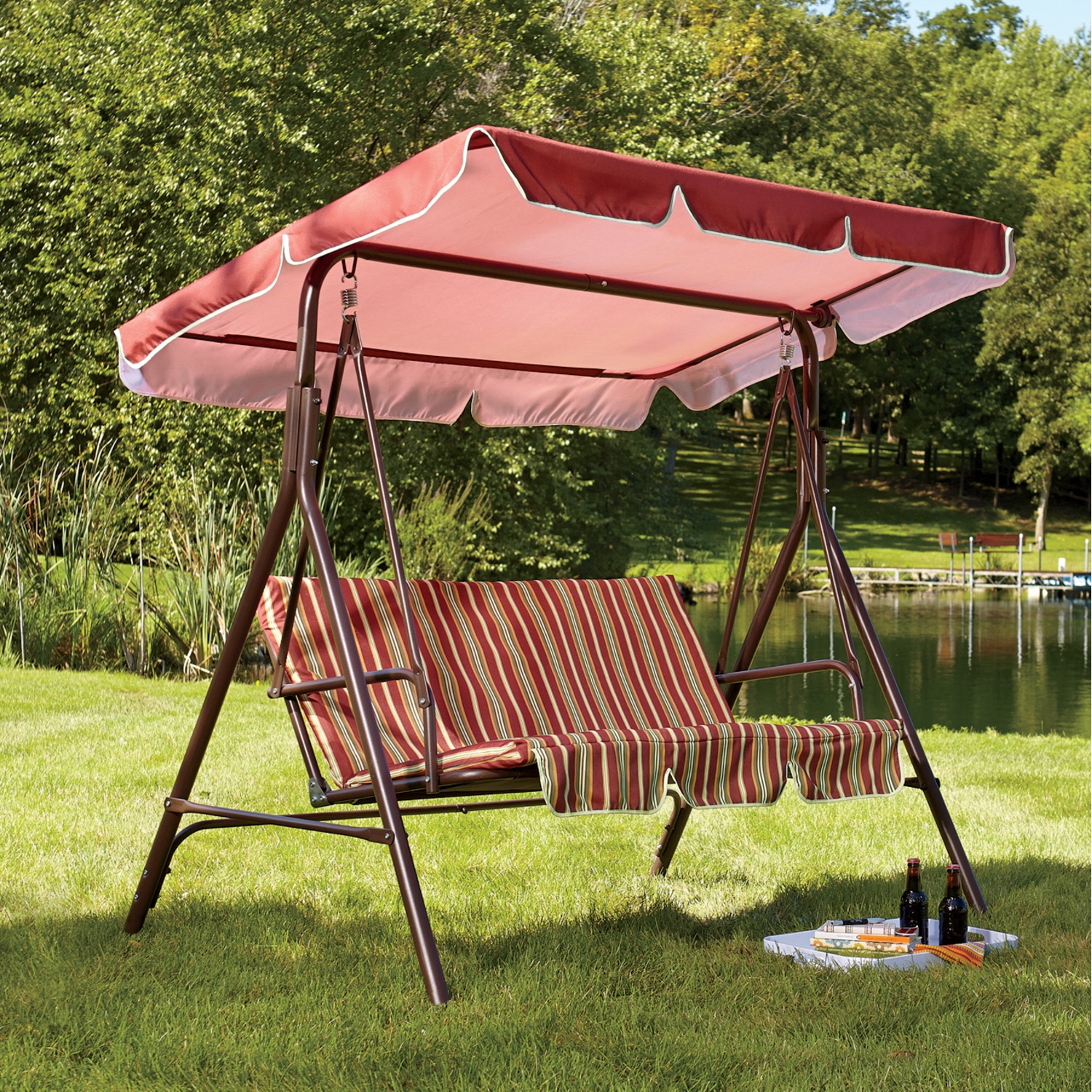 Striped Lawn Swing Montgomery Ward