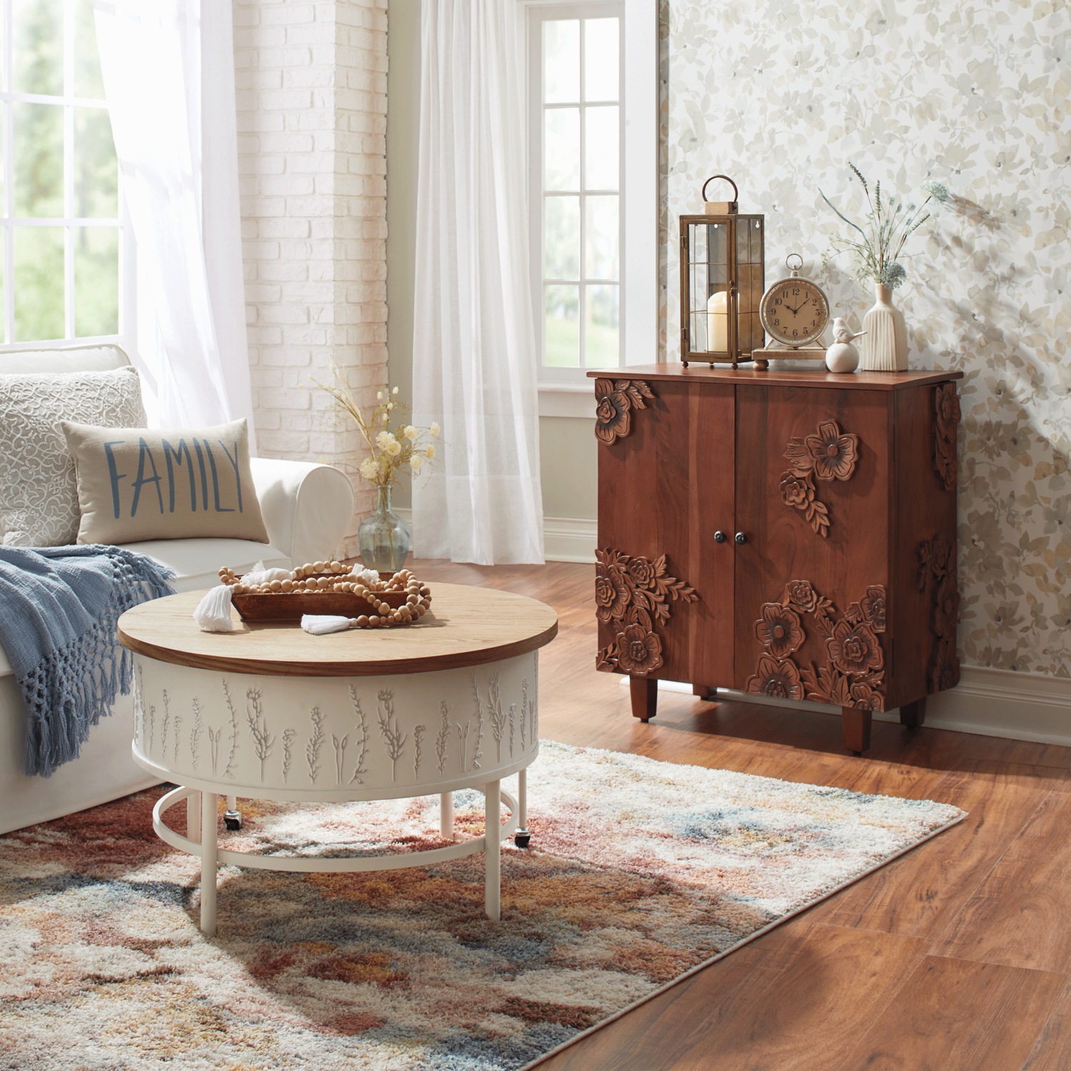 Carved Flower Cabinet | Montgomery Ward