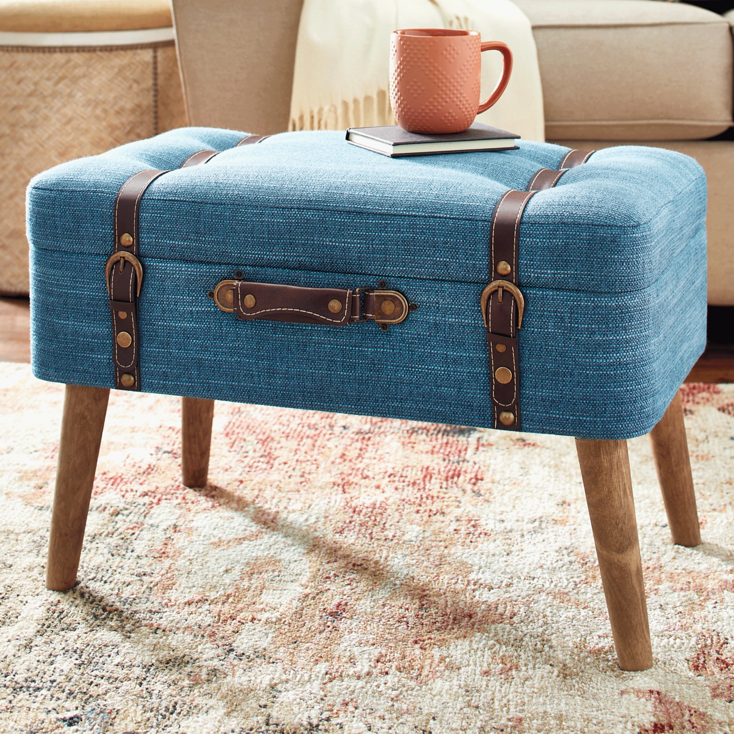 Set of 2 Suitcase Ottomans | Montgomery Ward