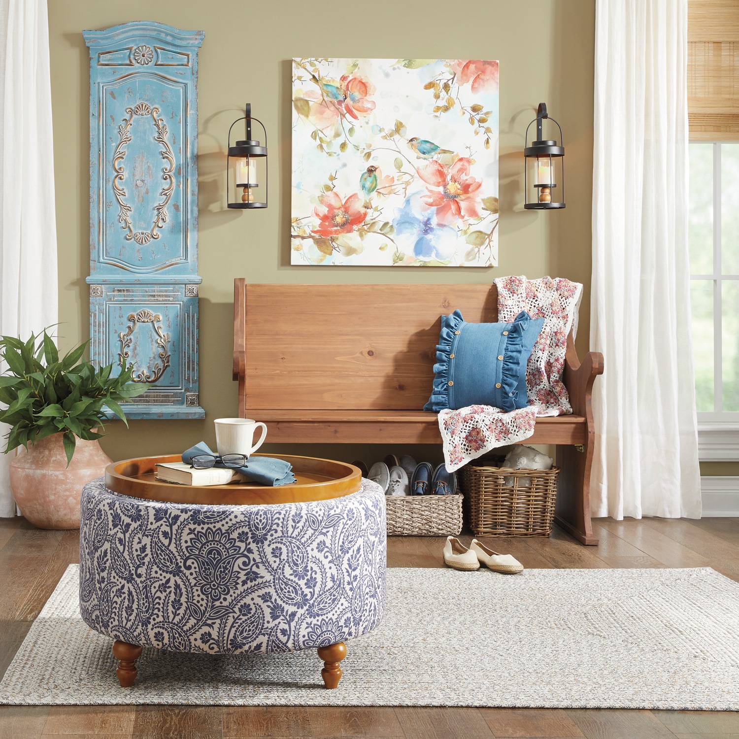 Adabelle Floral Chair and Ottoman | Montgomery Ward