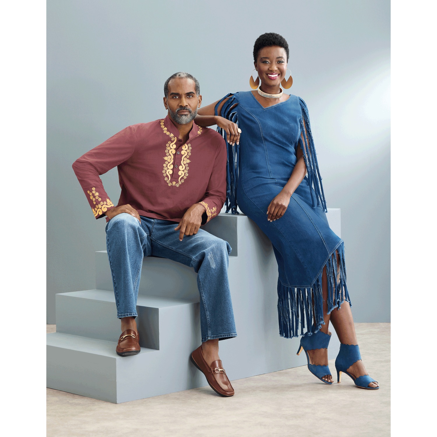 Jayce Fringe Denim Dress | Montgomery Ward