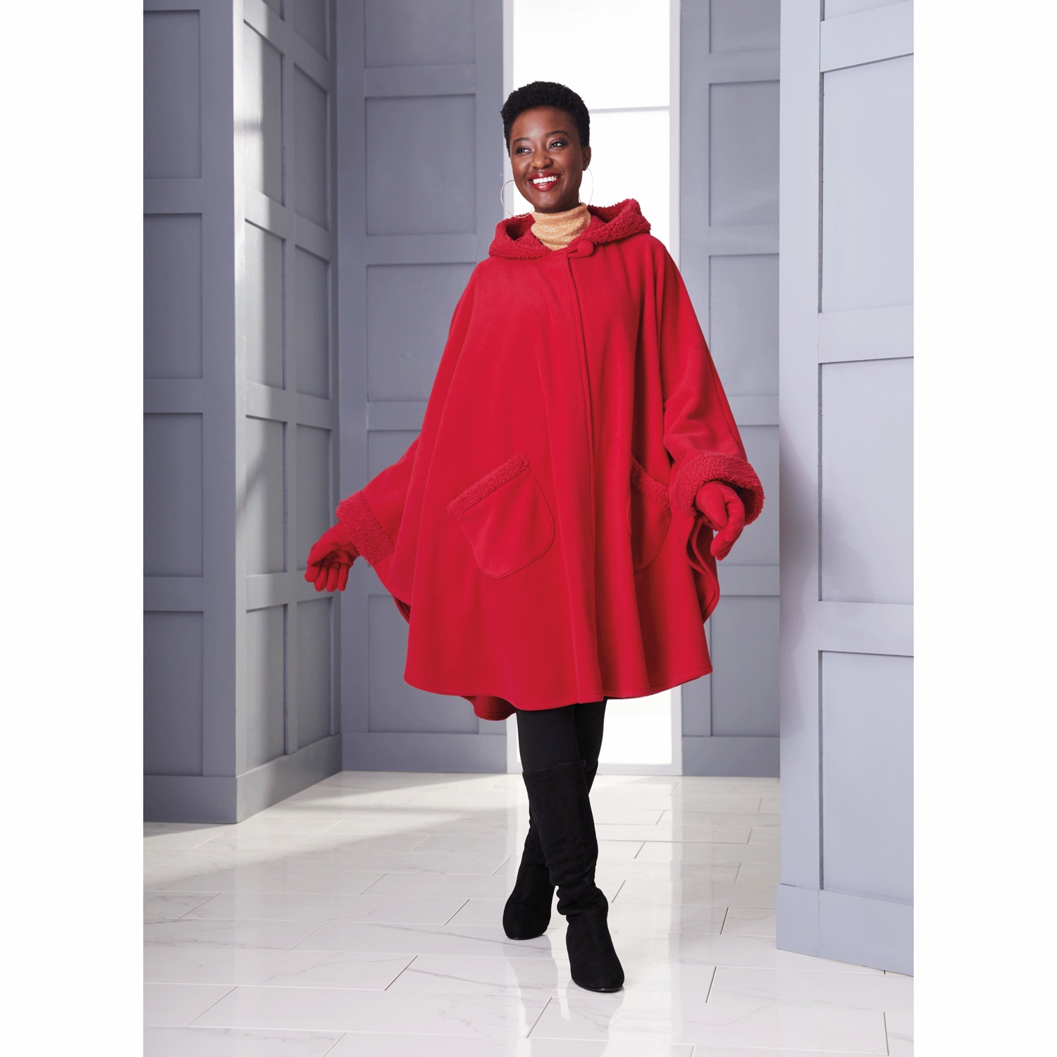 Sherpa Cape and Glove Set | Montgomery Ward