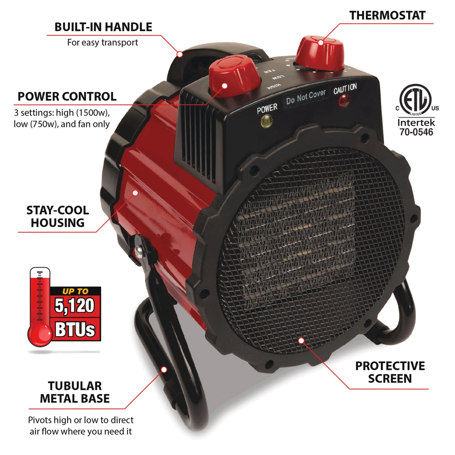 Performance Tool Utility Ceramic Heater | Montgomery Ward
