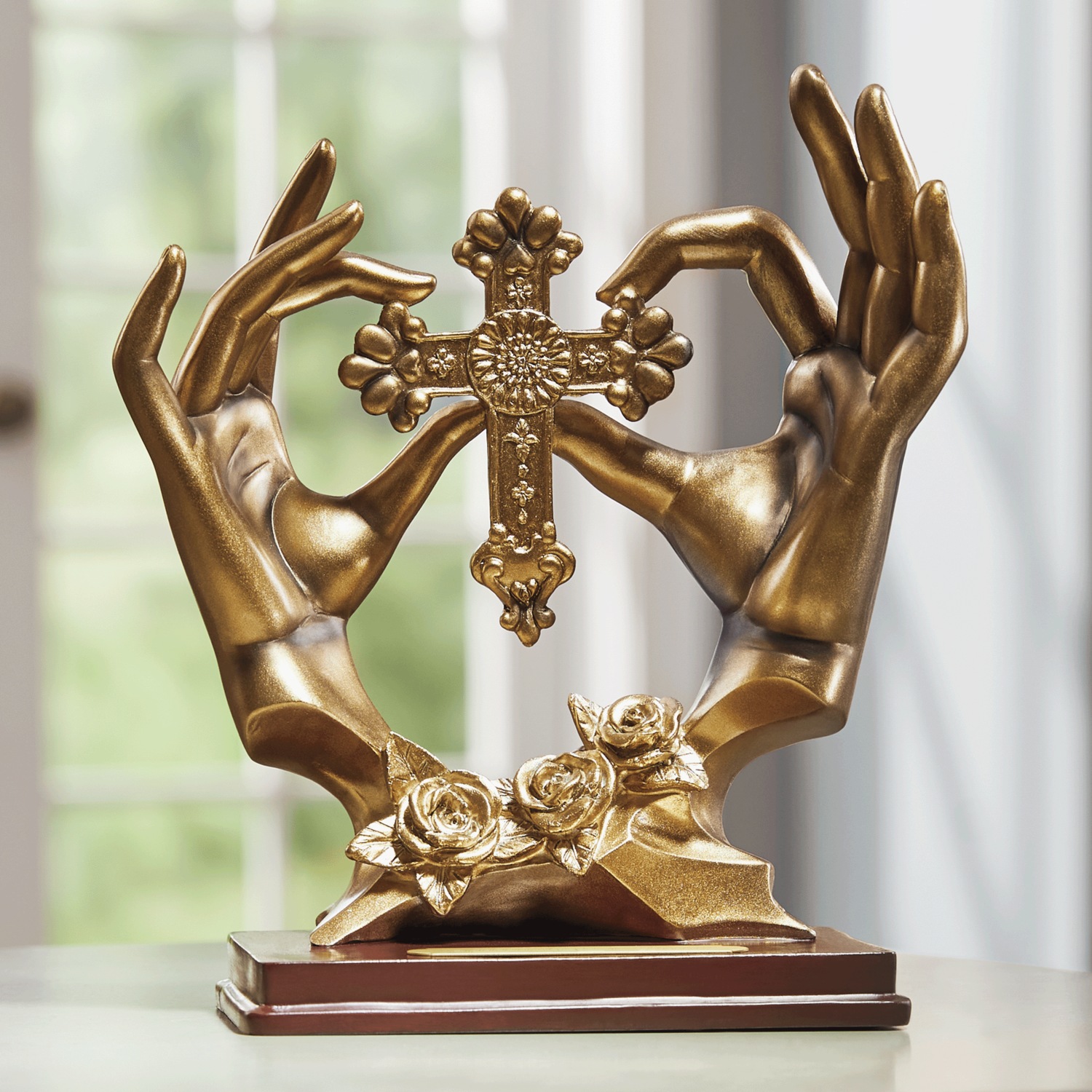 Cross in Hands Sculpture | Montgomery Ward