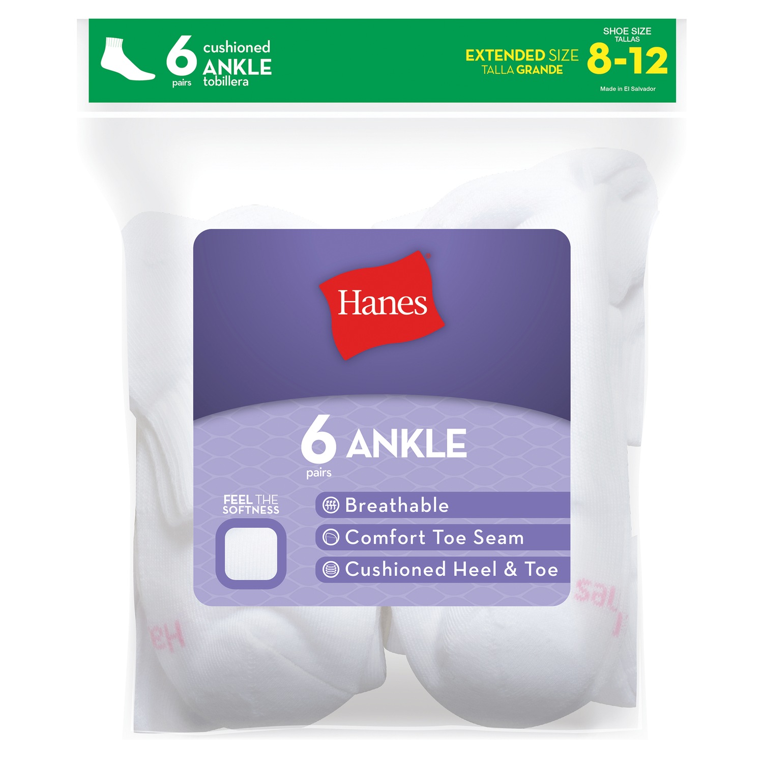 Hanes 6-Pack Cool Comfort Ankle Socks | Montgomery Ward