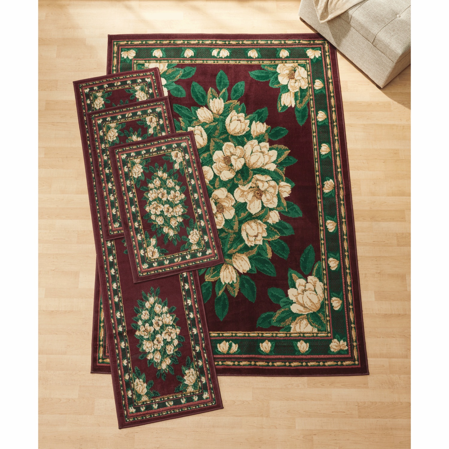 4-Piece Floral Rug Set | Montgomery Ward