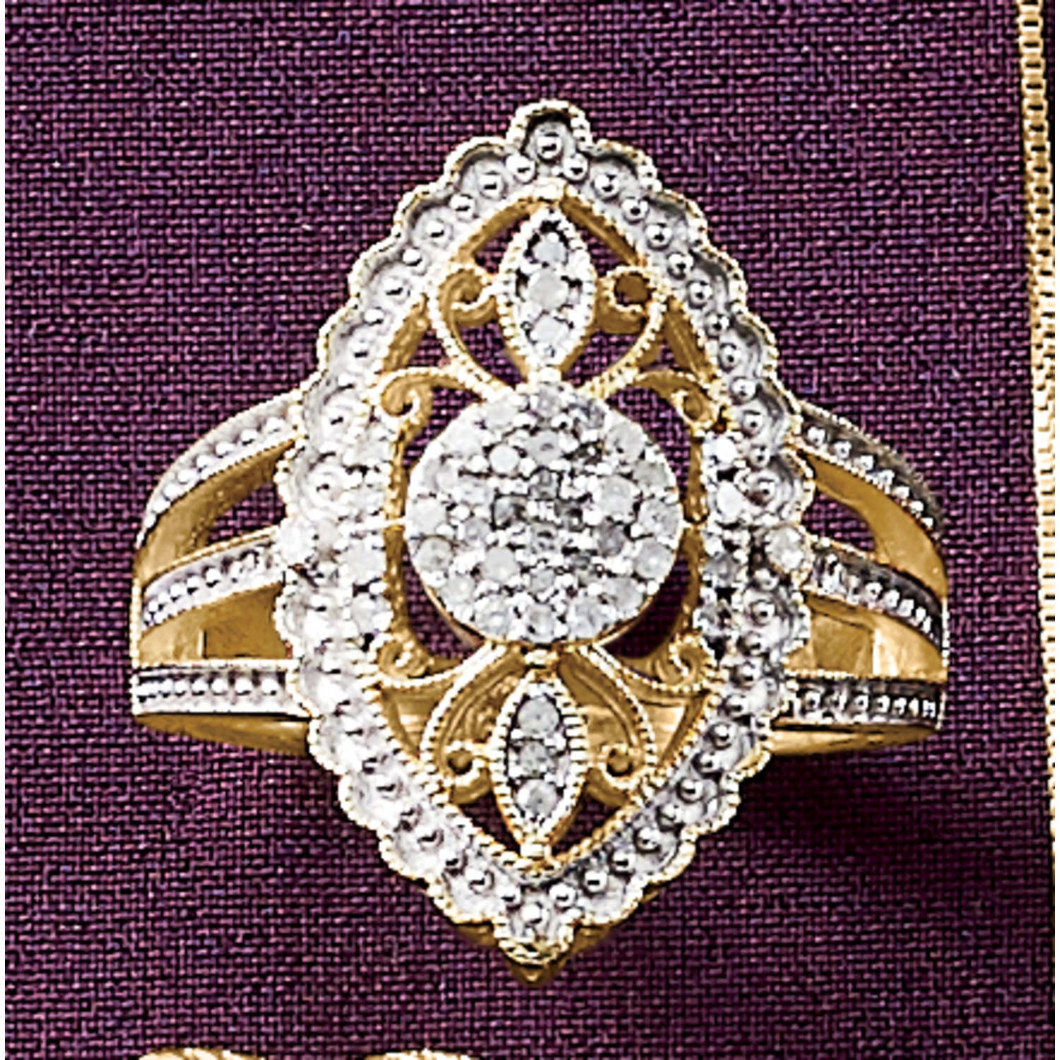 Diamond Vintage-Style Cluster Marquise Ring | Montgomery Ward