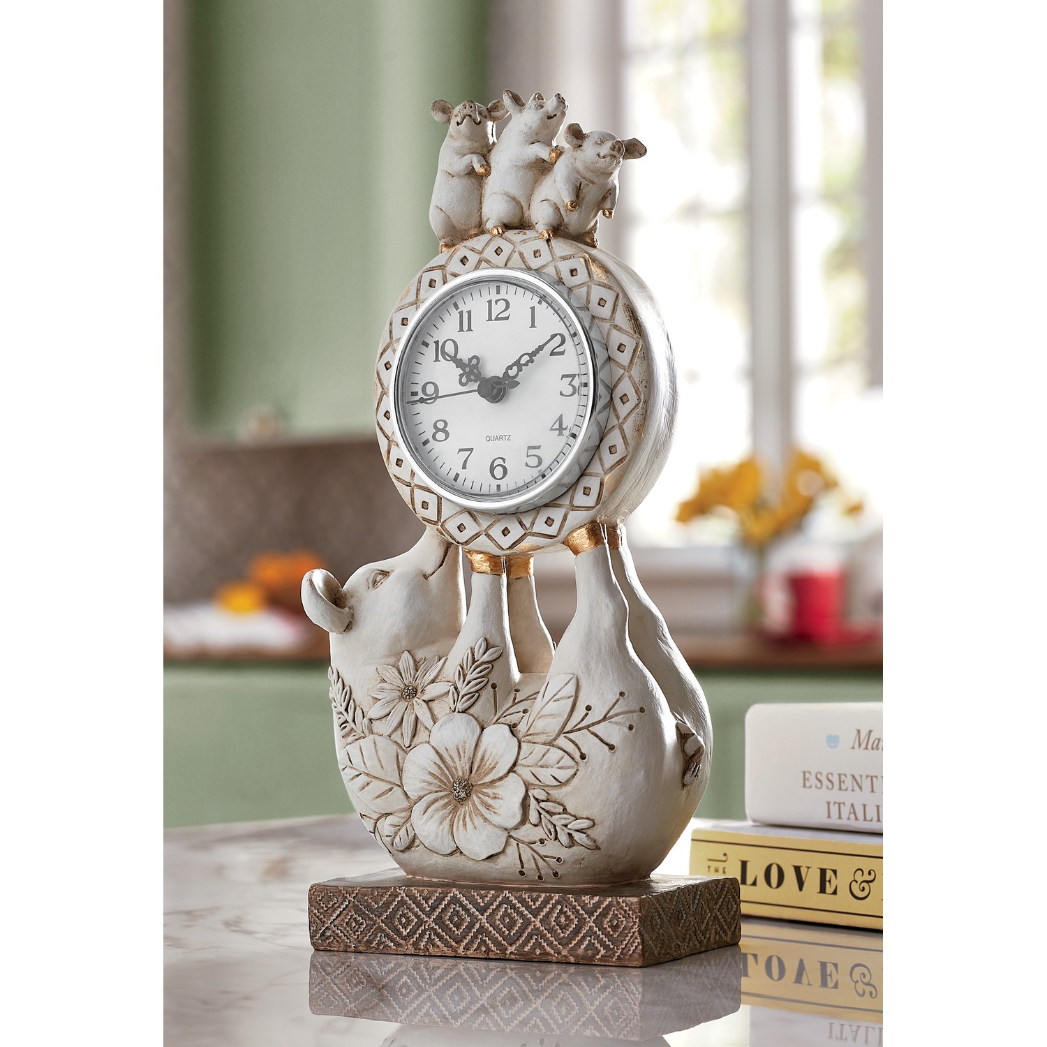 Pig Family Tabletop Clock | Montgomery Ward