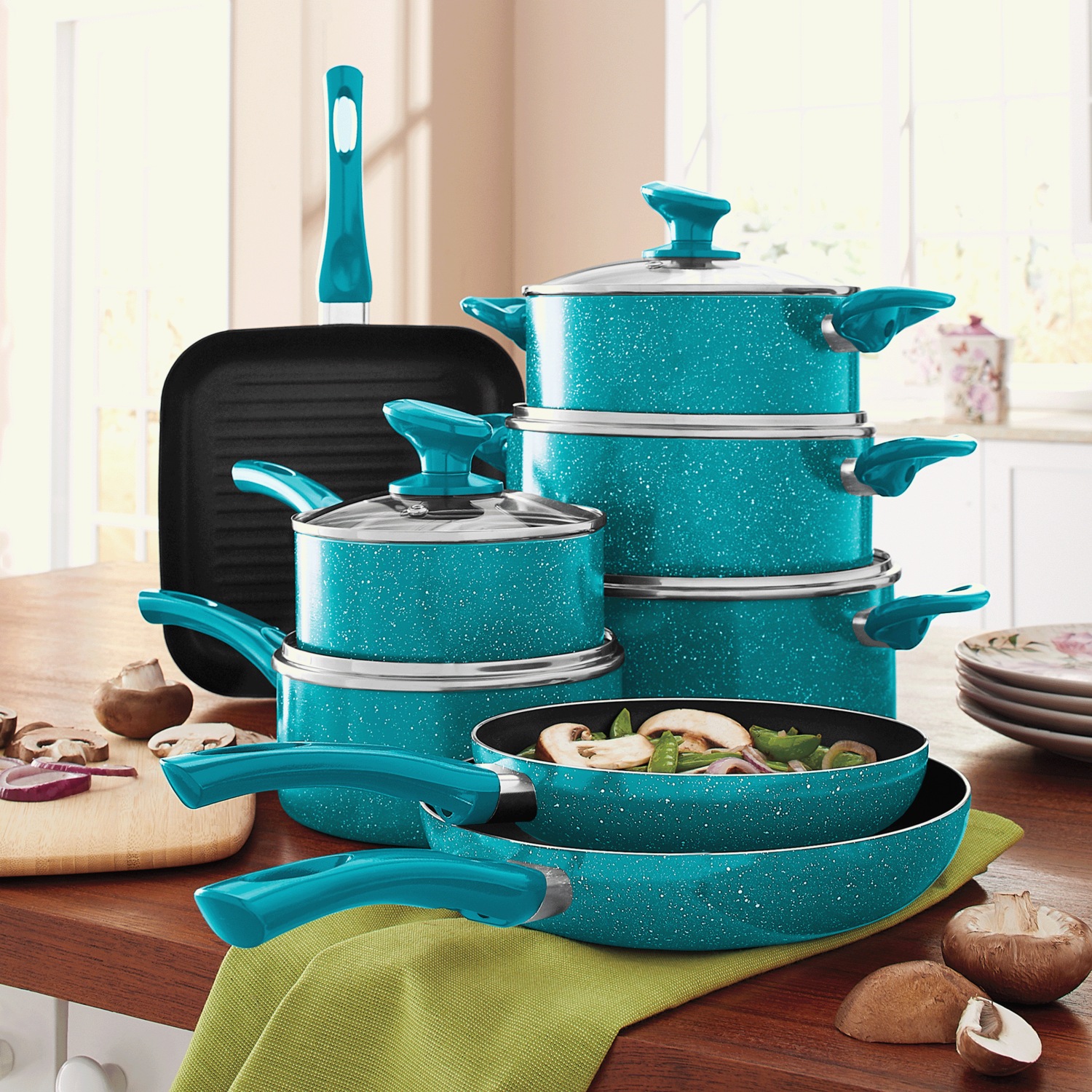 13-Piece Granite Aluminum Cookware Set | Montgomery Ward