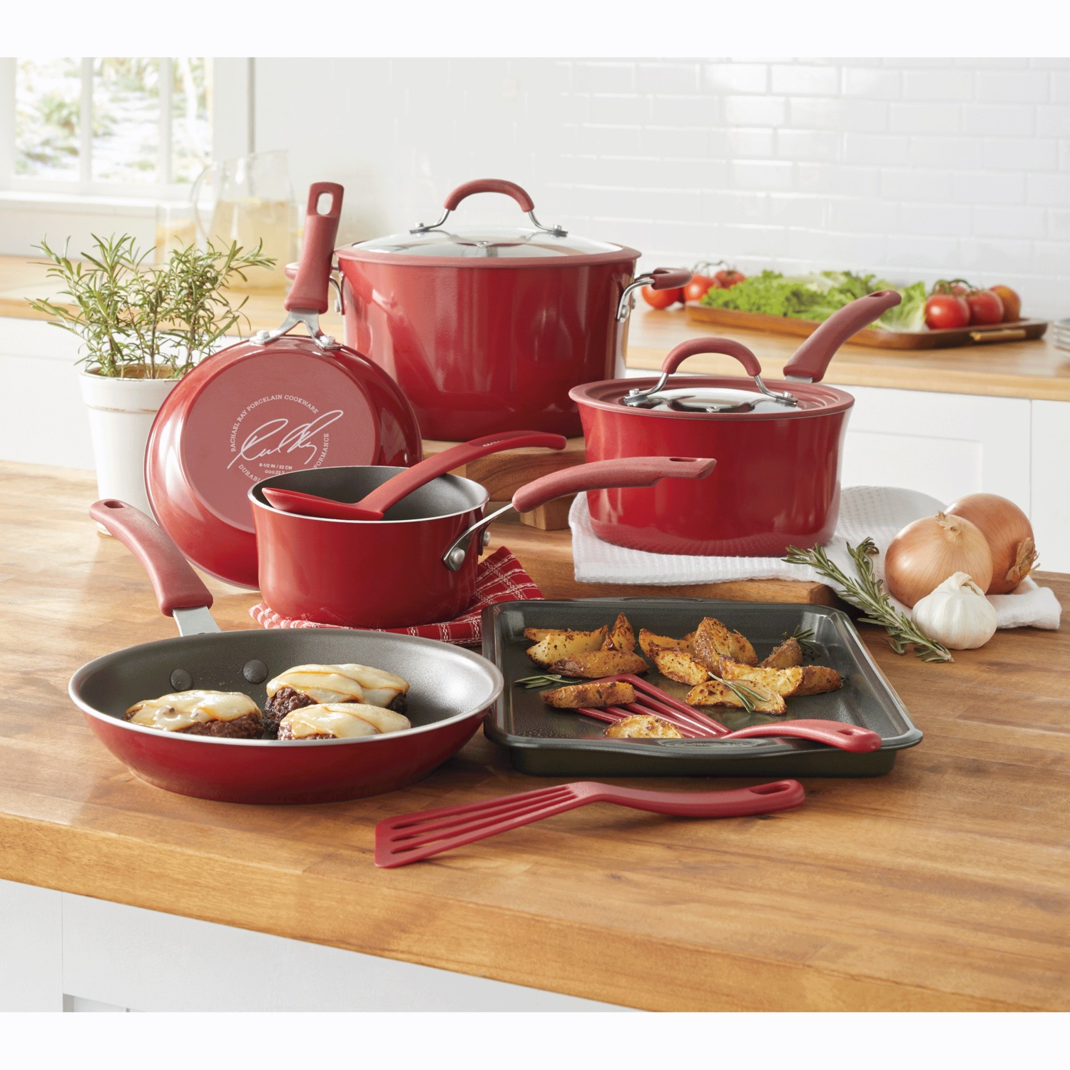 Rachael Ray Cook & Create 11-Piece Aluminum Cookware Set | Montgomery Ward