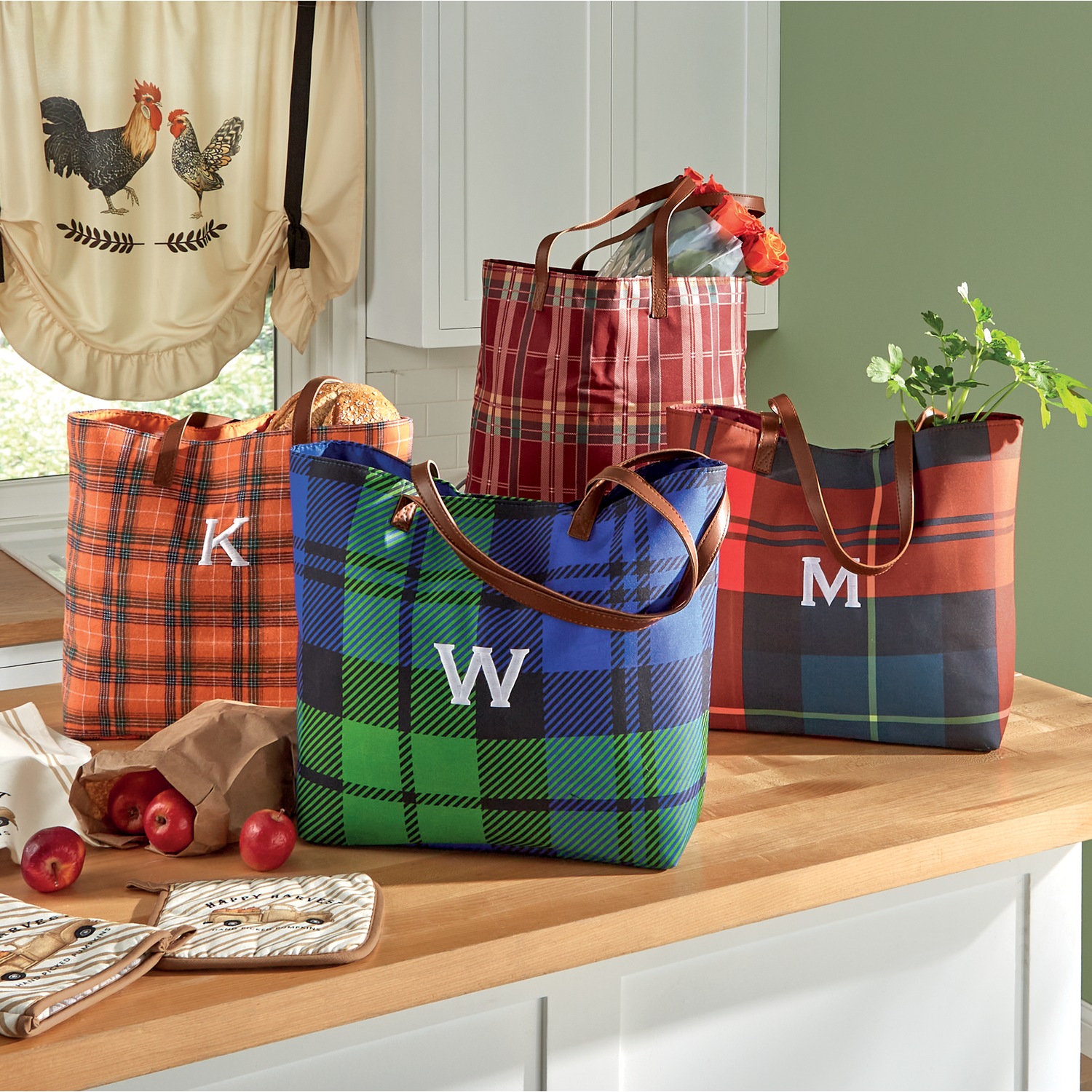 Personalized Harvest Plaid Tote | Montgomery Ward