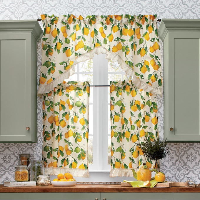 3 Piece Lemon Kitchen Window Set Montgomery Ward