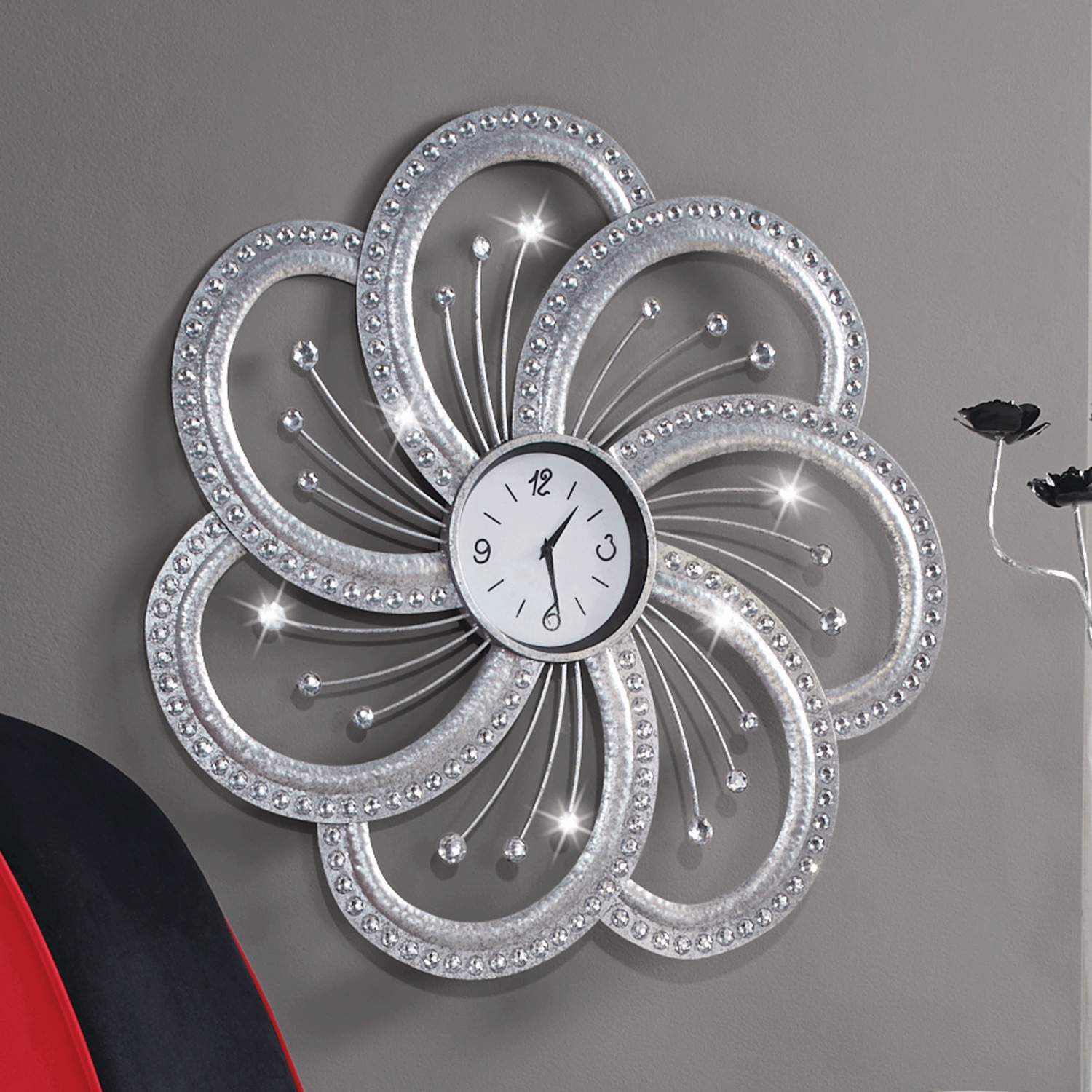 Gem Sparkle Flower Wall Clock | Montgomery Ward